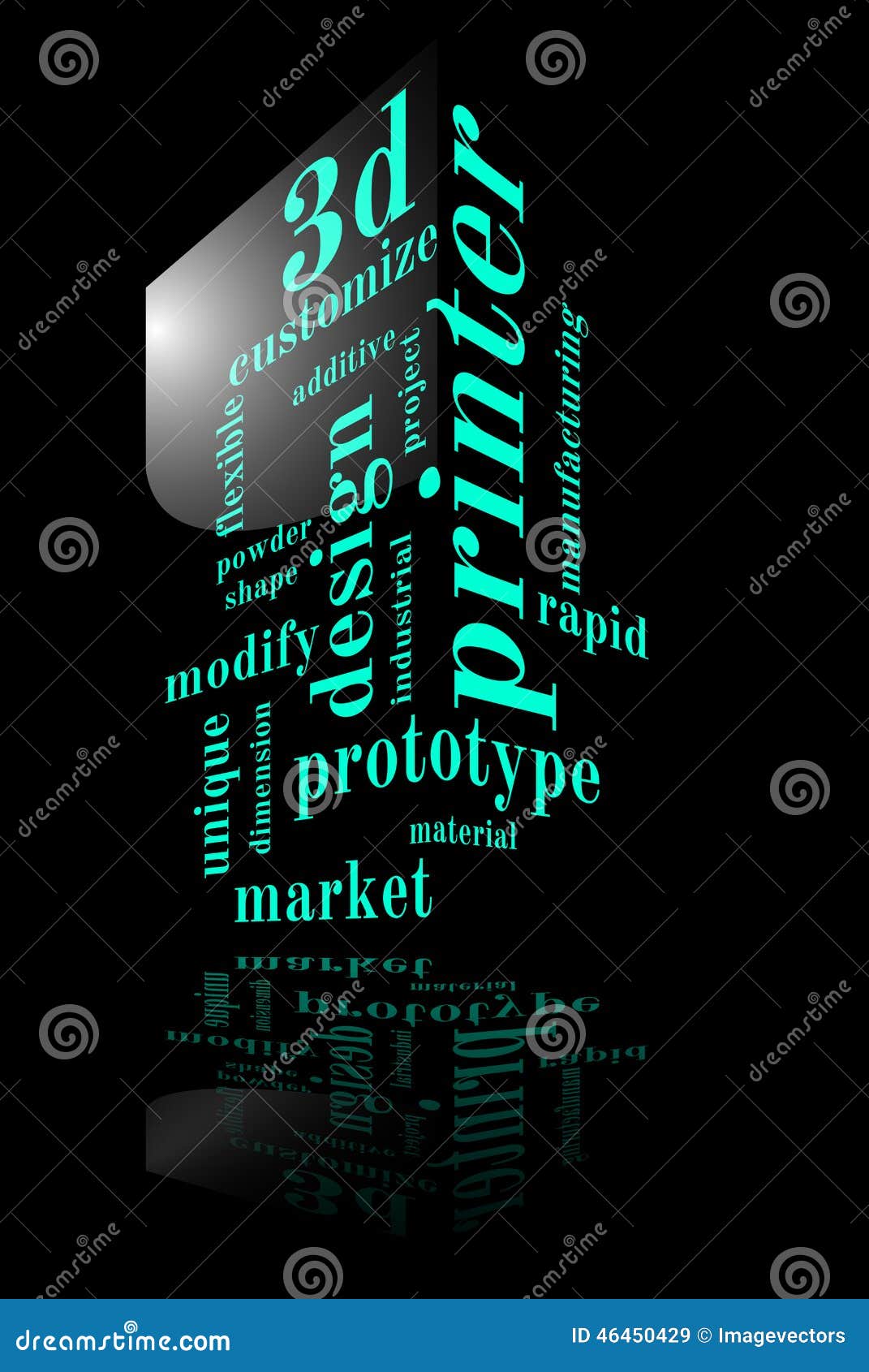 3D printer stock vector. Illustration of industry, home - 46450429