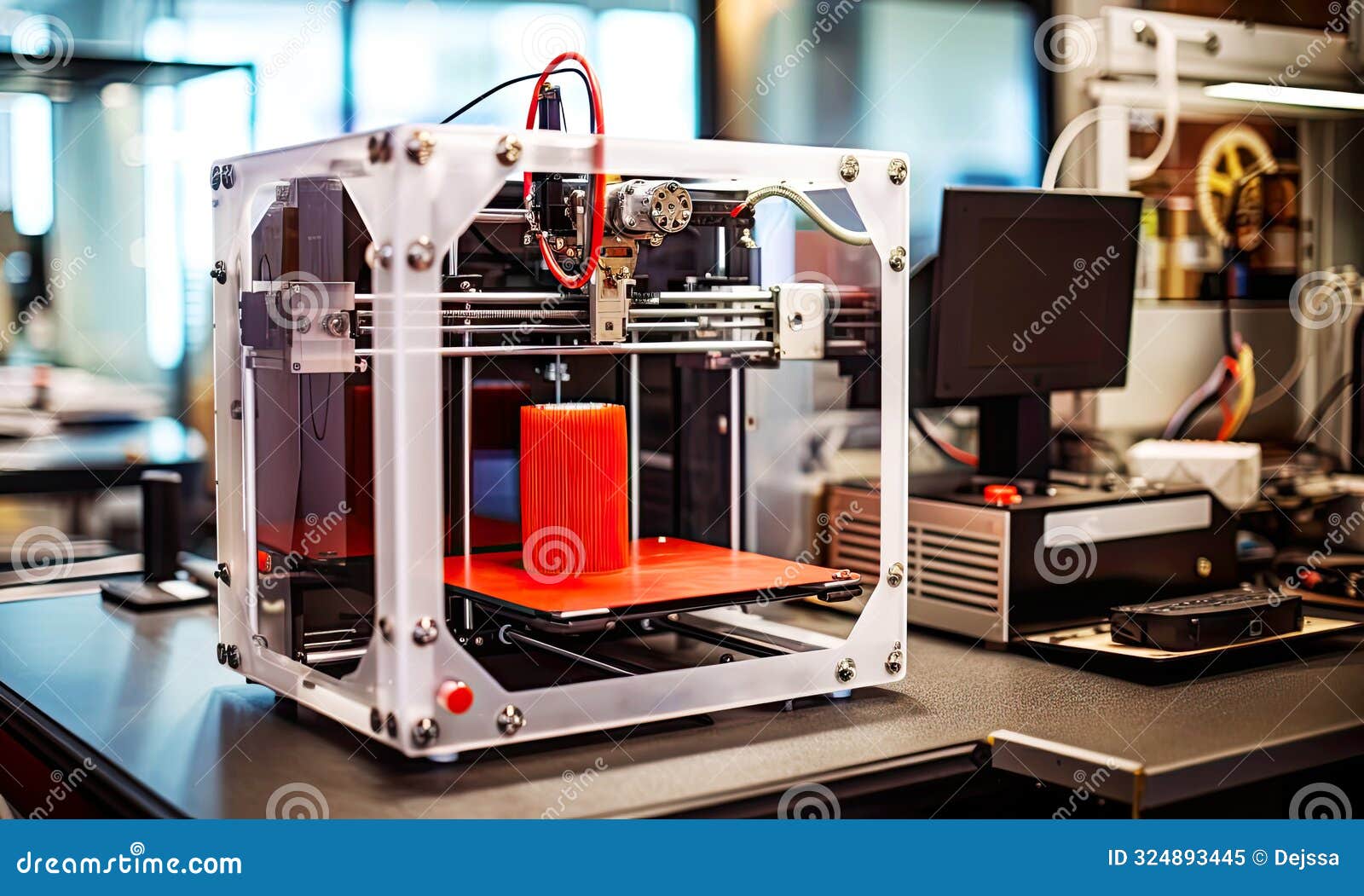 3D Printer in Action, Concept of Modern Manufacturing Stock ...