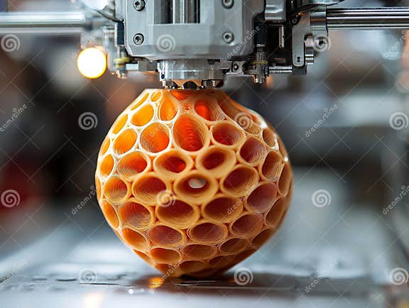 3D Printer Action Creating Detailed Honeycomb Structure Precision ...