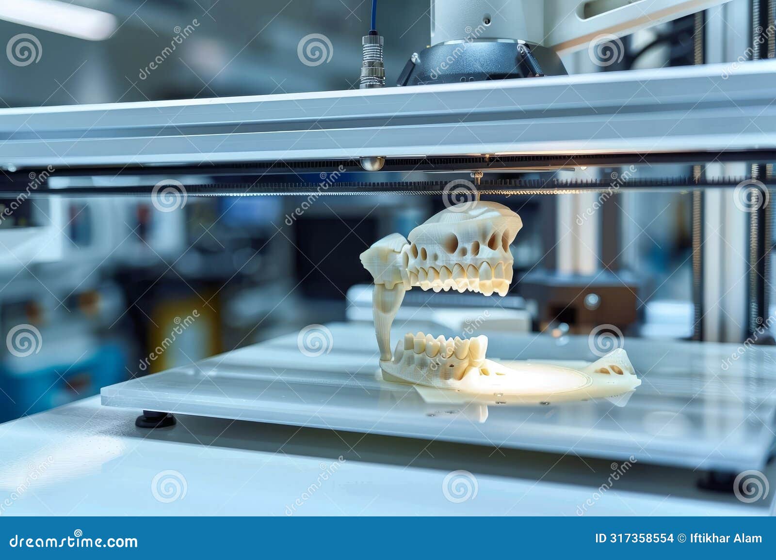 A 3D Printer in Action, Creating a Skeleton Model in a High-tech ...