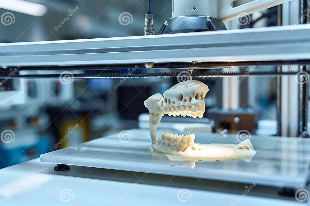 A 3D Printer in Action, Creating a Skeleton Model in a High-tech ...