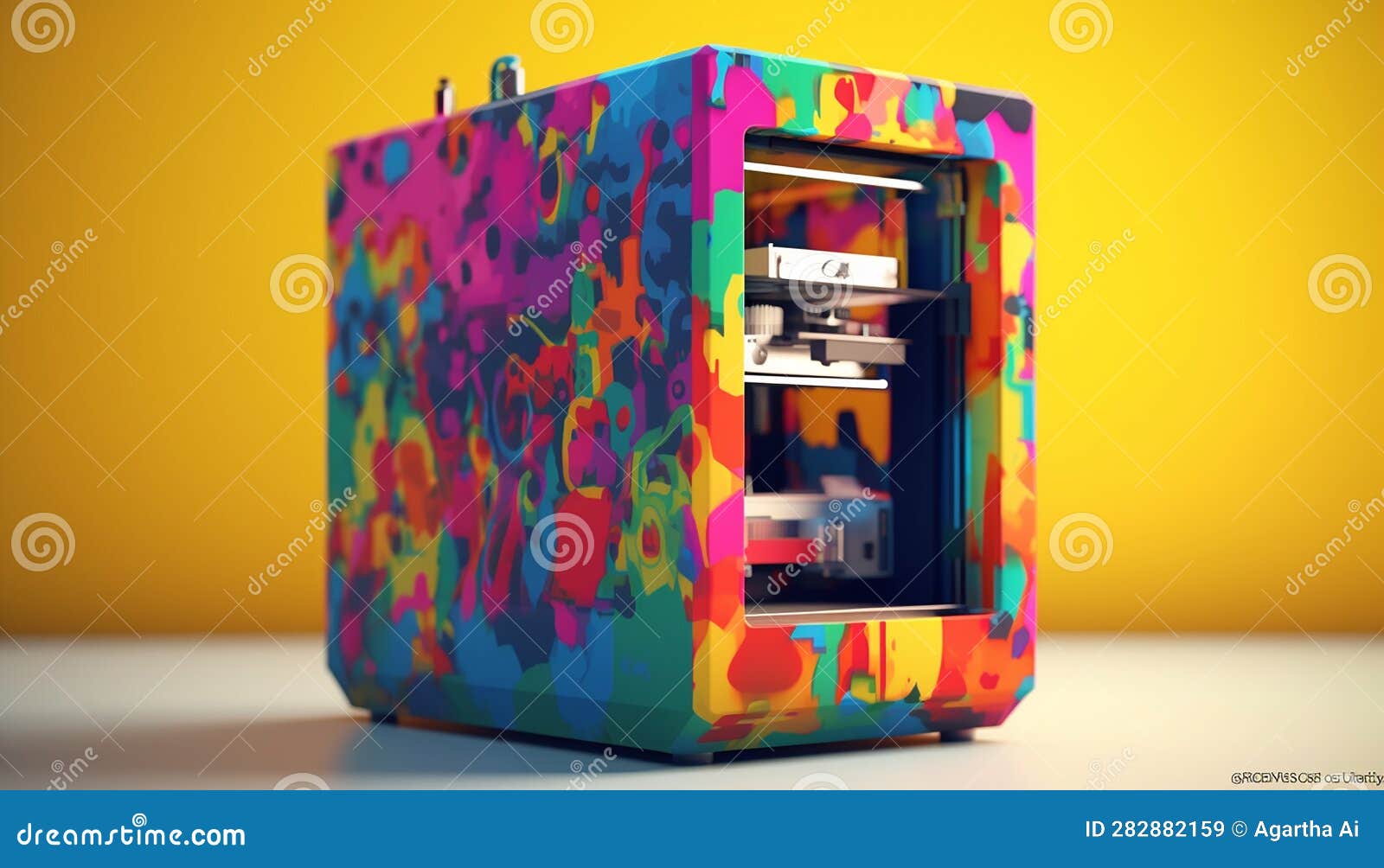 3D Printer?C4D?Pop Art Concept, Creative Printer Design Created with ...