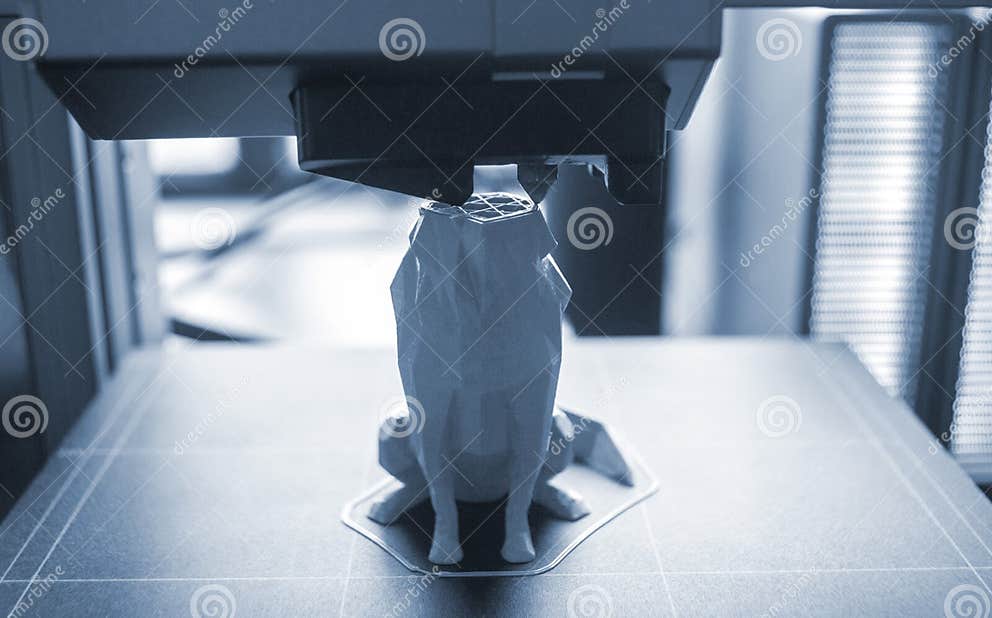3D Printer Close-up Process Working of 3D Printer. 3D Printer Printing Object Stock Image ...
