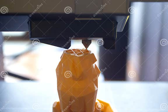 3D Printer Close-up Process Working of 3D Printer. 3D Printer Printing Object Stock Image ...