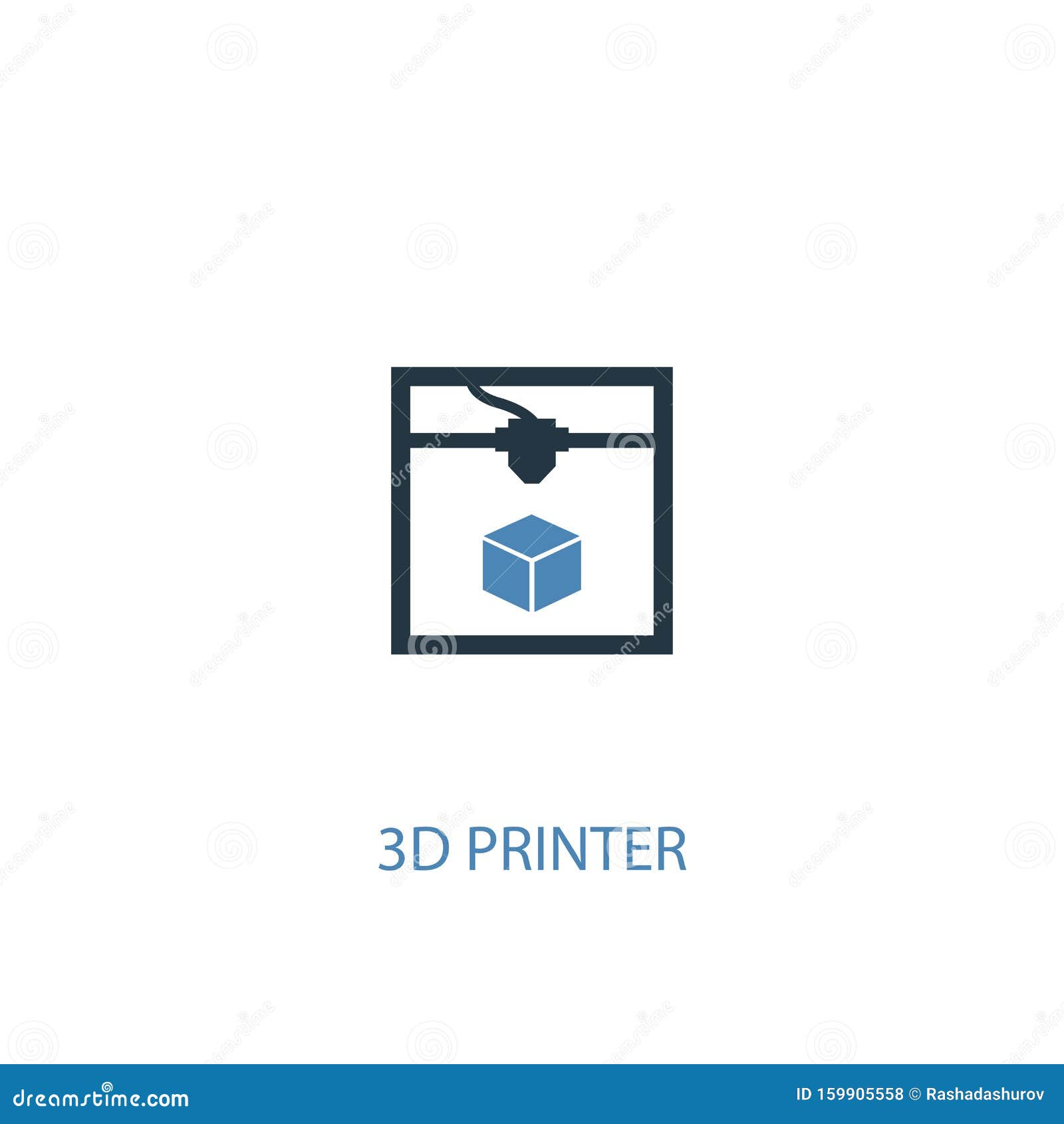 3d Printer Concept 2 Colored Icon Stock Vector - Illustration of icon ...