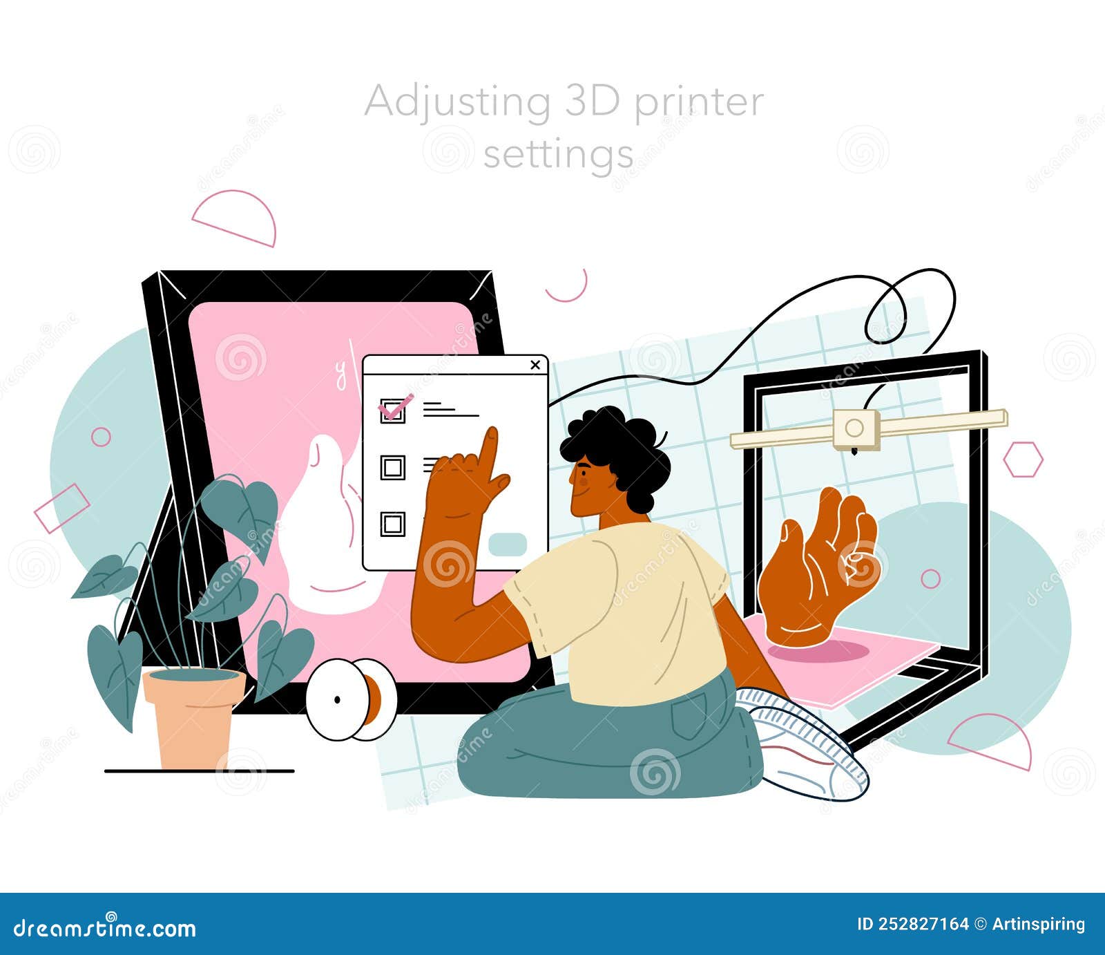Printer Concept Vector Linear Icon Isolated On Transparent Background ...