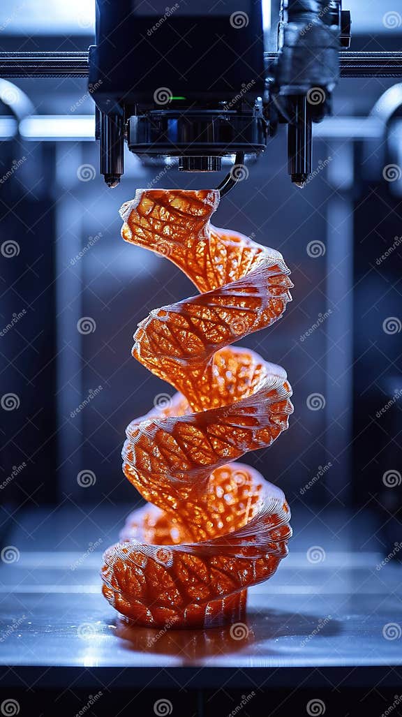 3D Printer Creates Detailed Spiral Object Layer by Layer. Modern ...