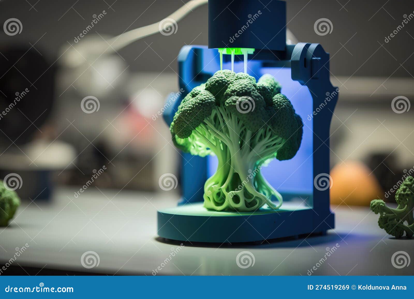 3d Printer Creates a Piece of Broccoli, Created with Generative AI ...