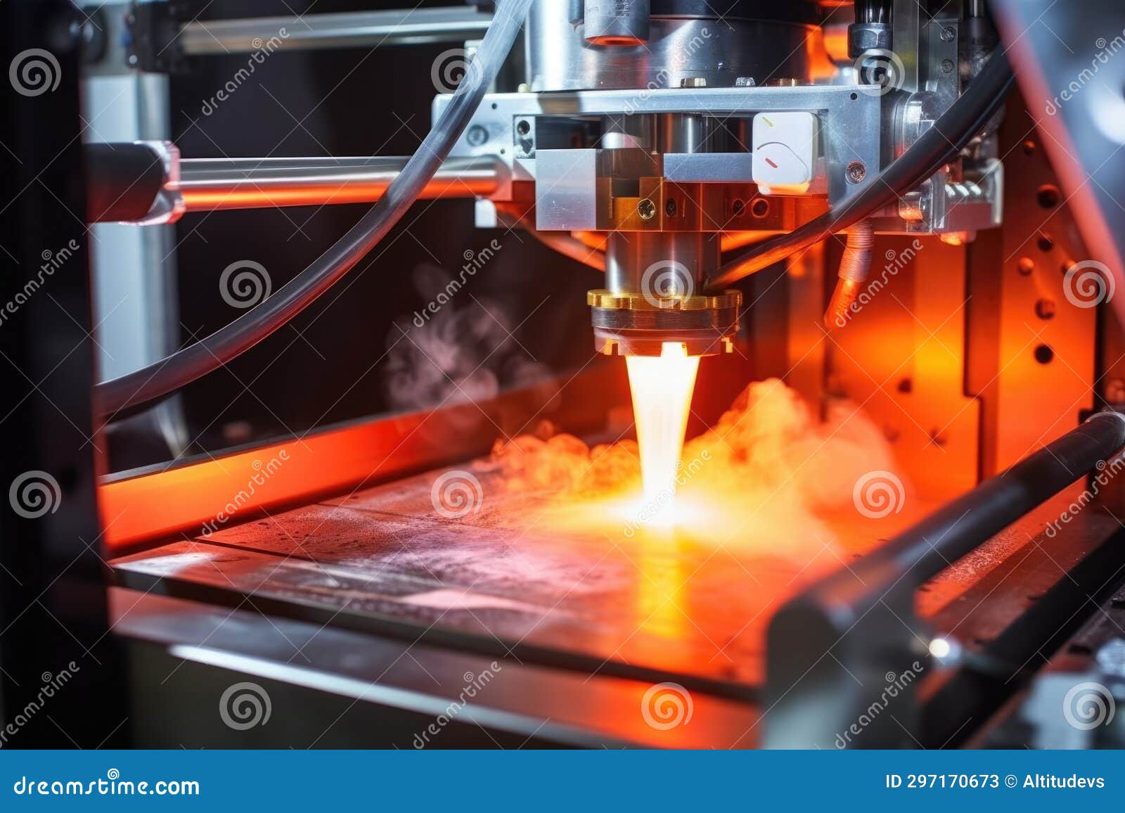 A 3d Printer Creating a Component Stock Illustration - Illustration of ...