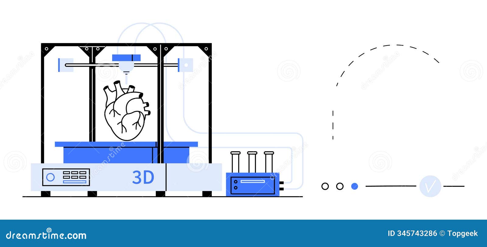 3D Printer Creating Human Heart Model with Medical Equipment and Design ...