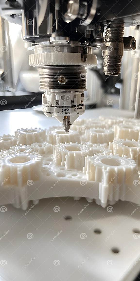 3D Printer Creating Intricate Object Stock Illustration - Illustration of background, circular ...