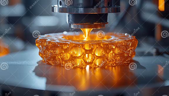 3D Printer Creating Intricate Object with Resin, Additive Manufacturing ...