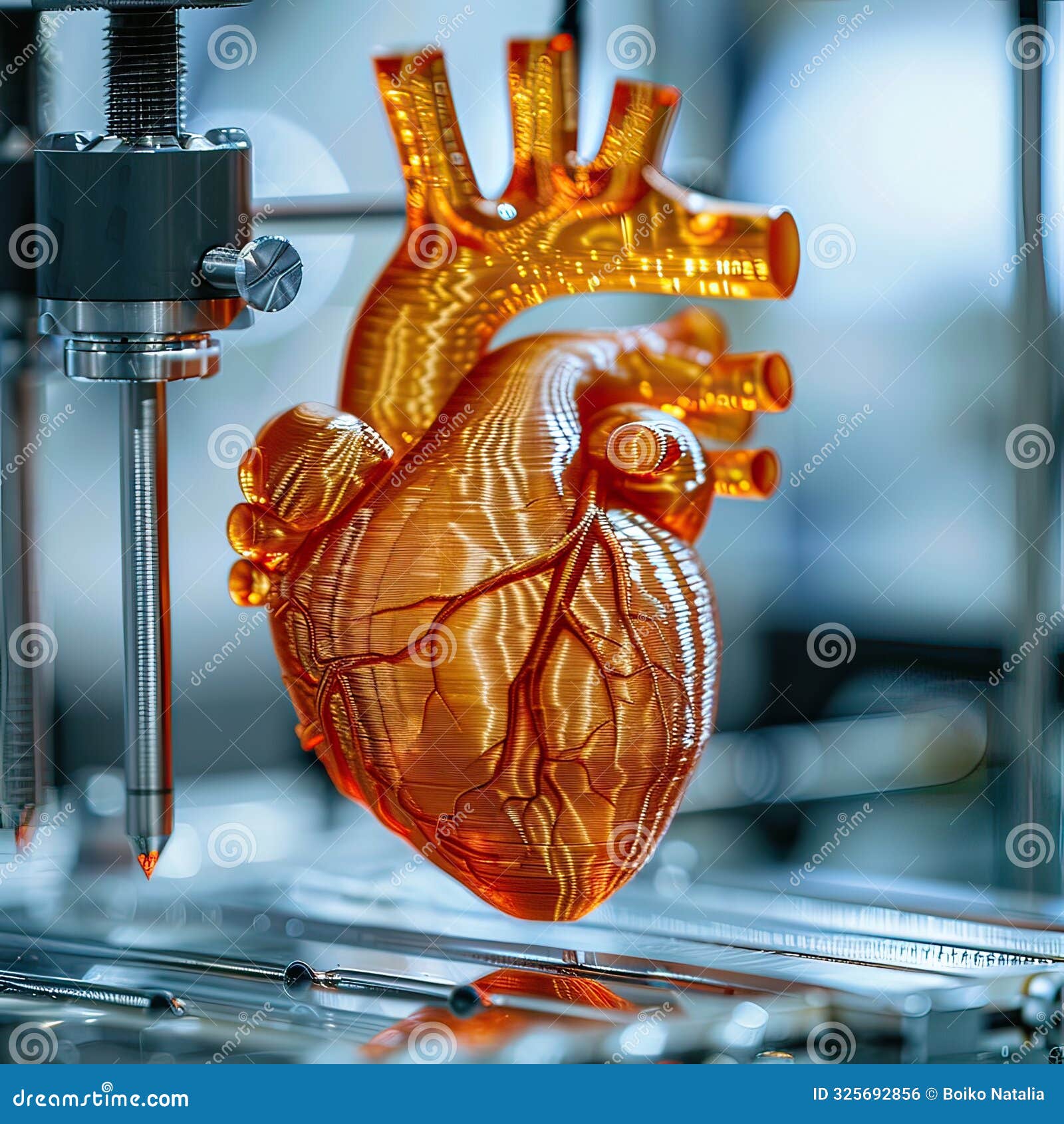 A 3D Printer is Creating a Model of a Human Heart for Medical Purposes ...