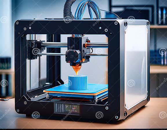 3D Printer Creating a Prototype in a Lab Stock Illustration ...