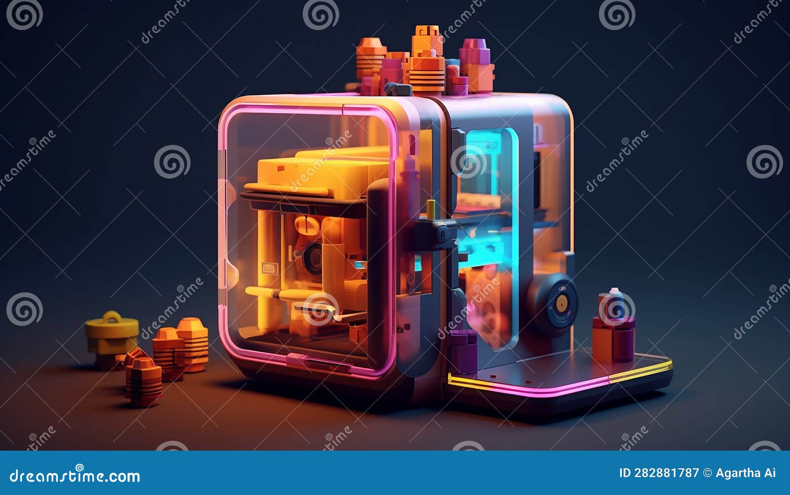 3D Printer Design. Pop Art Concept, Creative Printer Design Created ...