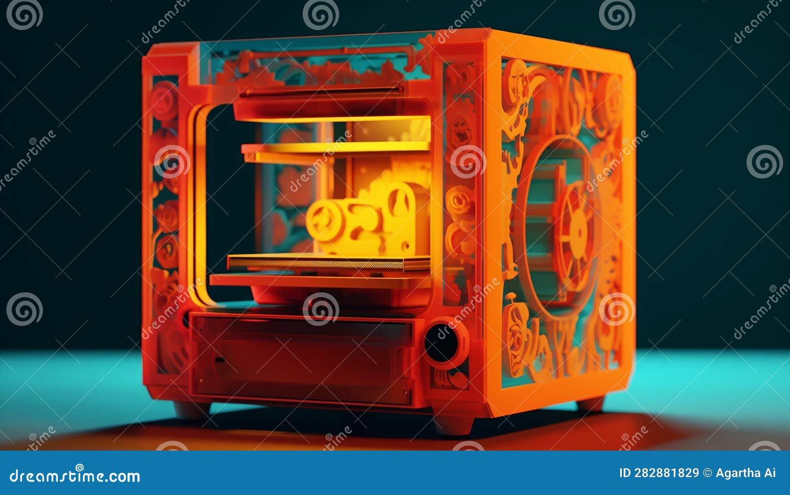 3D Printer Design. Pop Art Concept, Creative Printer Design Created ...