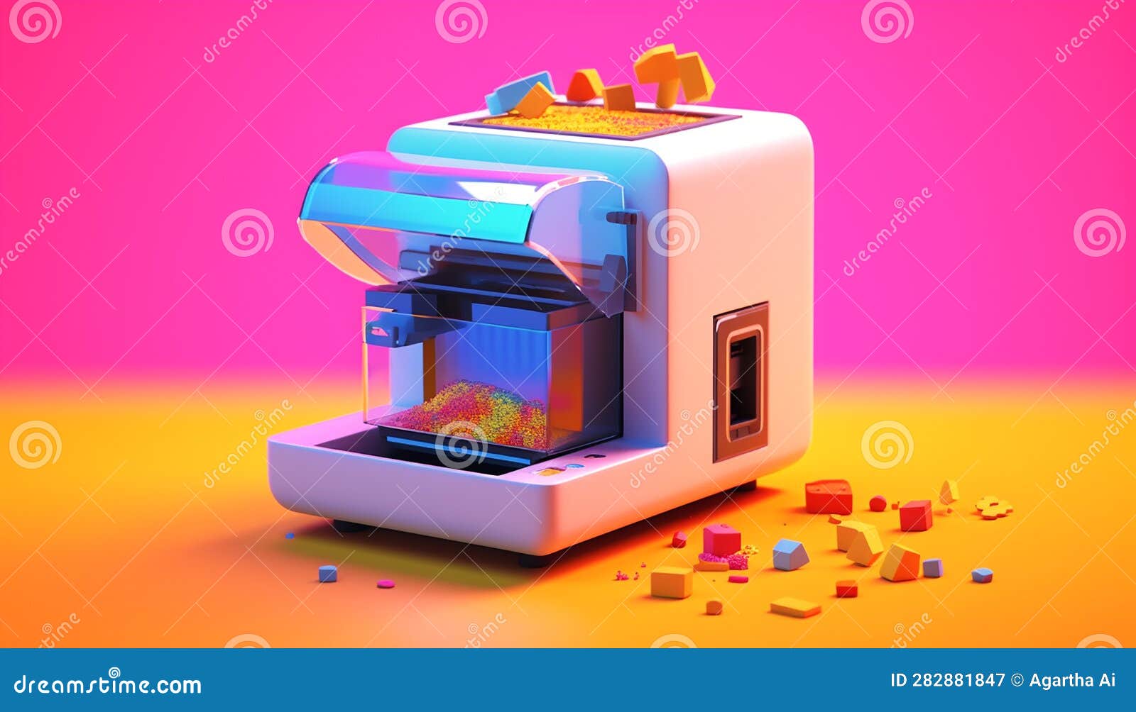 3D Printer Design. Pop Art Concept, Creative Printer Design Created ...