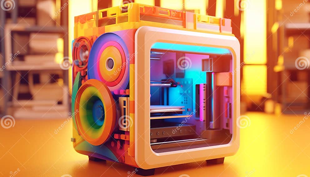 3D Printer Design. Pop Art Concept, Creative Printer Design Created ...