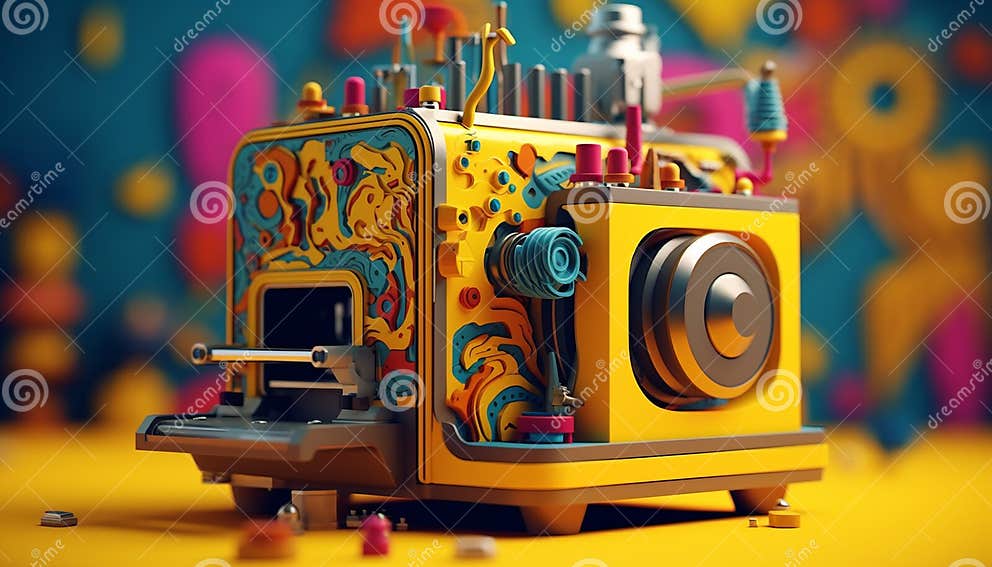 3D Printer Design. Pop Art Concept, Creative Printer Design Created ...