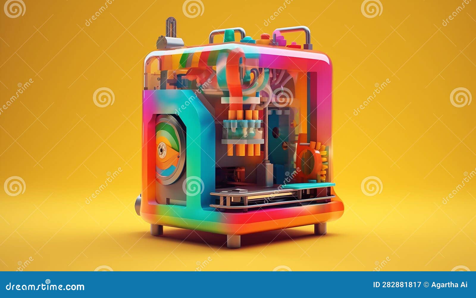 3D Printer Design. Pop Art Concept, Creative Printer Design Created ...