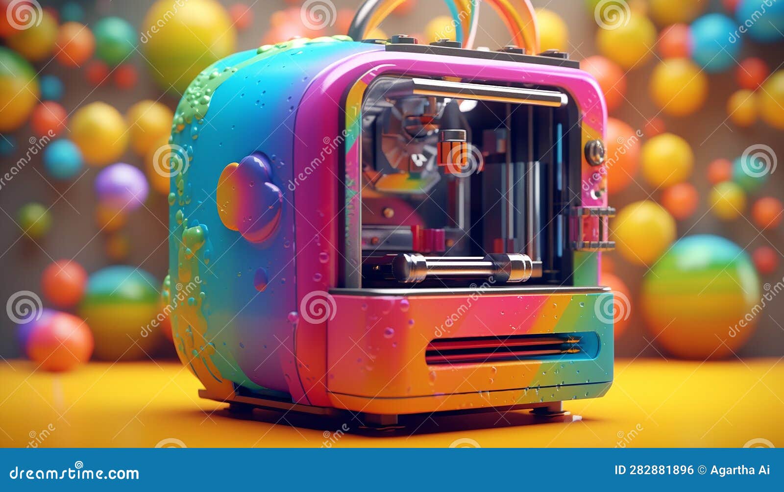 3D Printer Design. Pop Art Concept, Creative Printer Design Created ...
