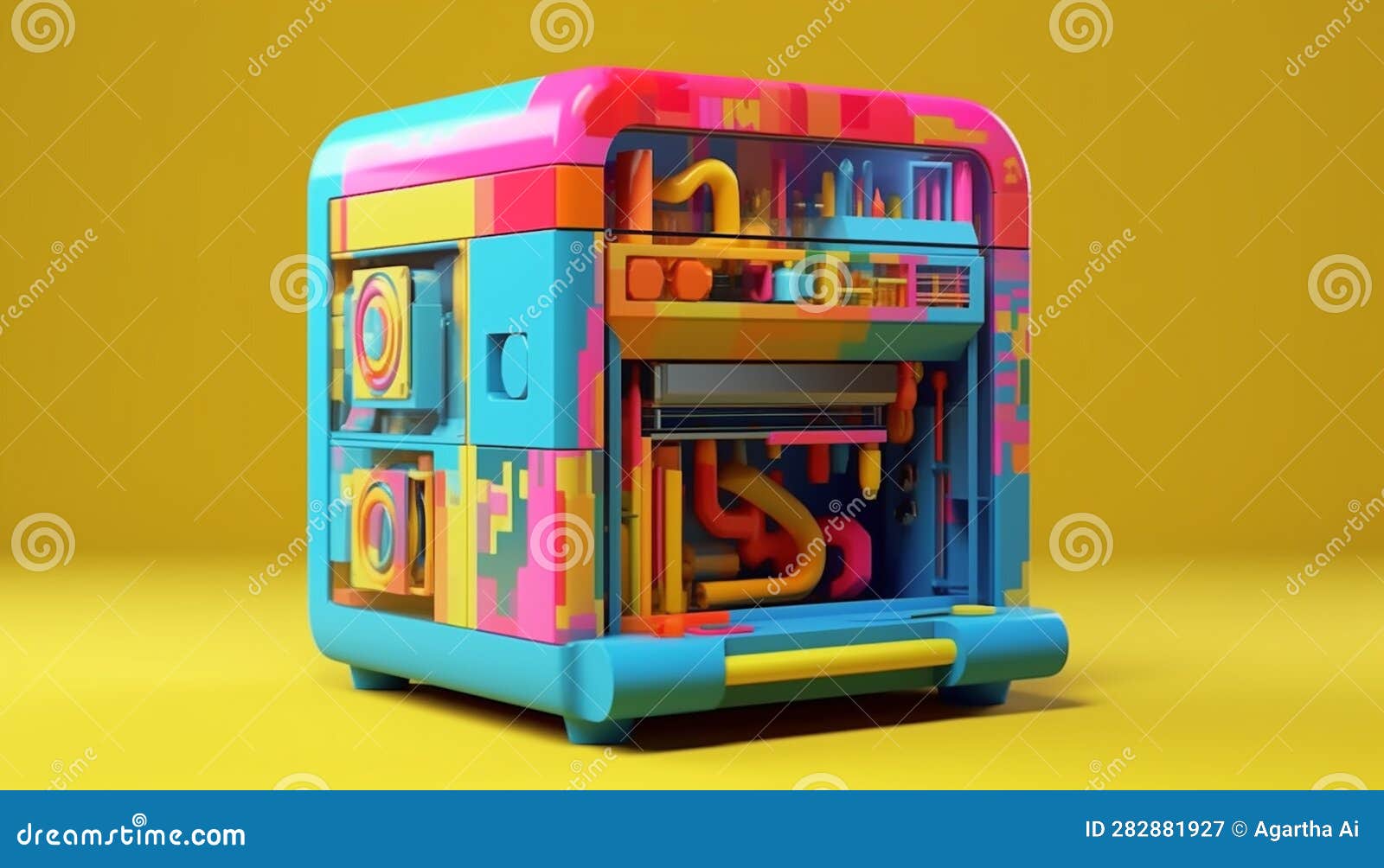3D Printer Design. Pop Art Concept, Creative Printer Design Created ...