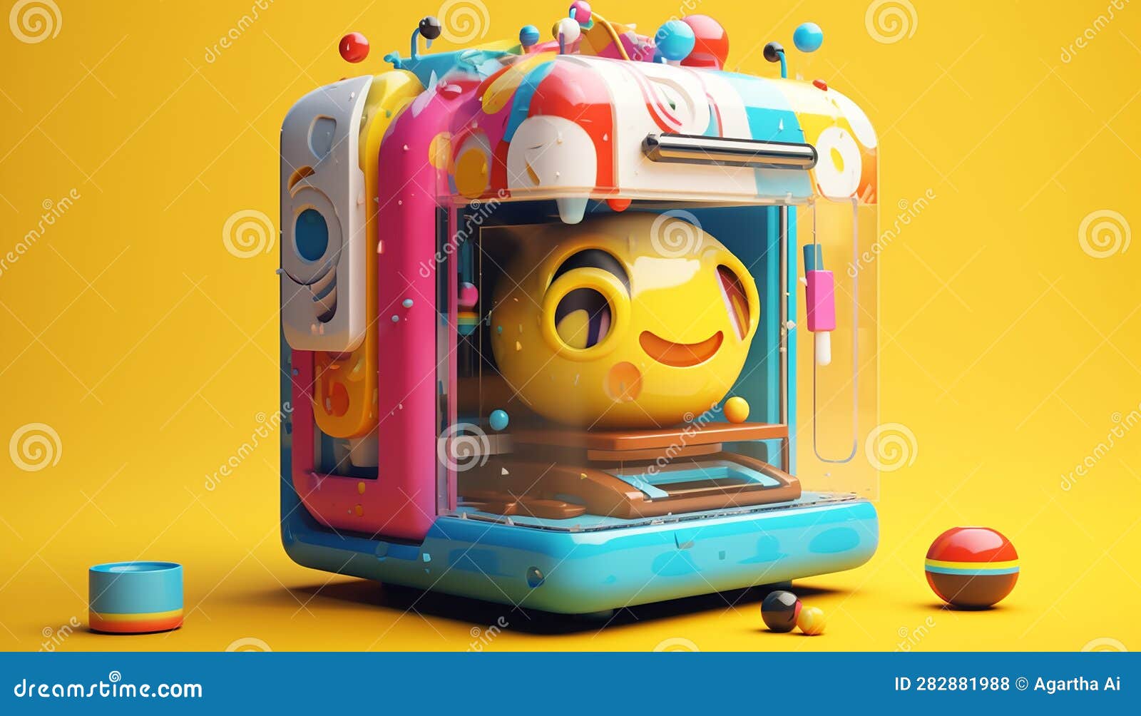 3D Printer Design. Pop Art Concept, Creative Printer Design Created ...