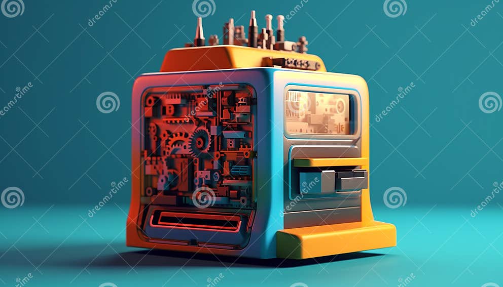 3D Printer Design. Pop Art Concept, Creative Printer Design Created ...