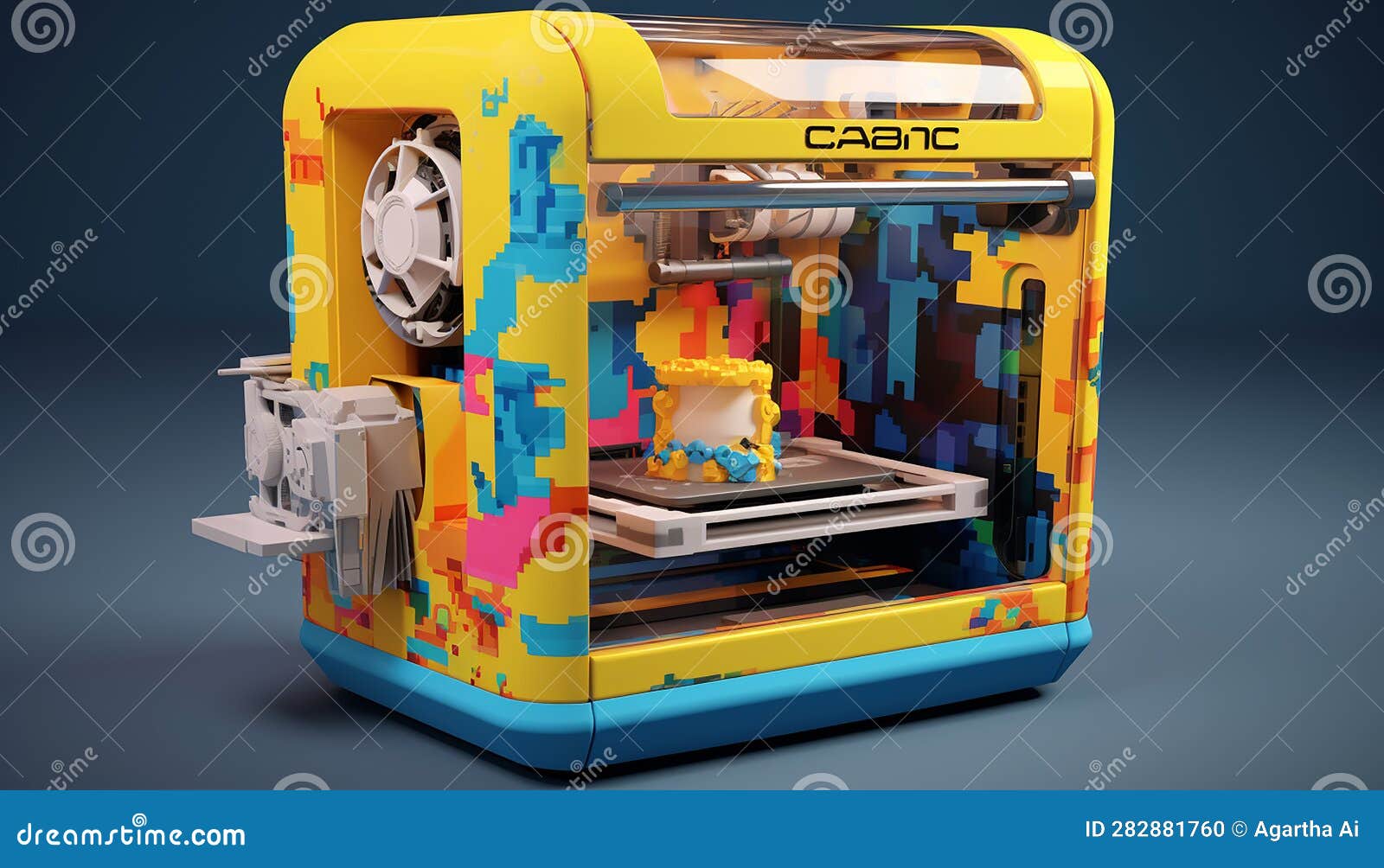 3D Printer Design. Pop Art Concept, Creative Printer Design Created ...
