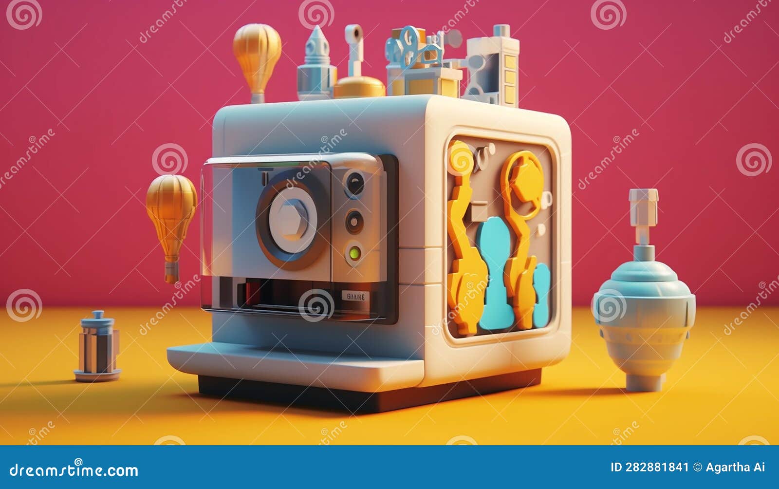 3D Printer Design. Pop Art Concept, Creative Printer Design Created ...