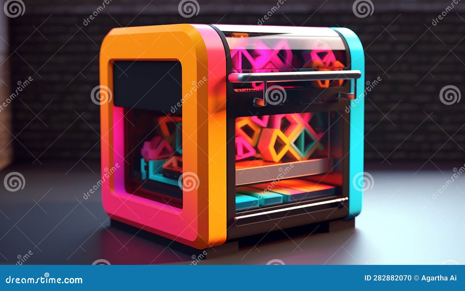 3D Printer Design. Pop Art Concept, Creative Printer Design Created ...