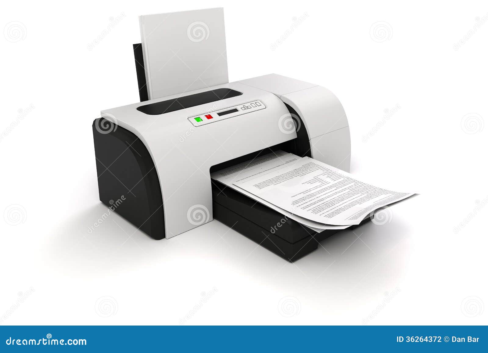 3d printer and documents stock illustration. Illustration of isolated ...