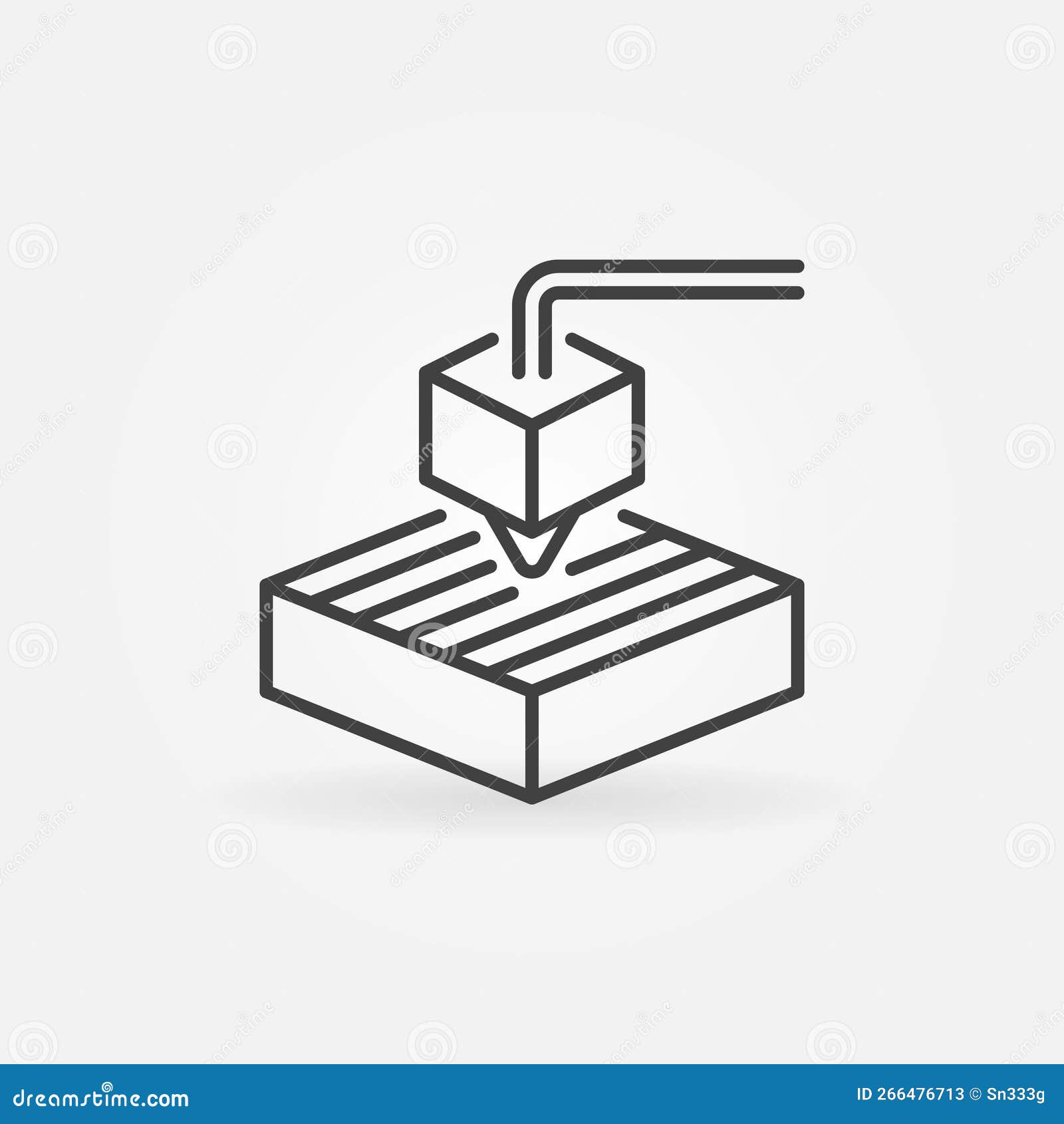 3D Printer Extruder Vector Product Development Concept Linear Icon ...
