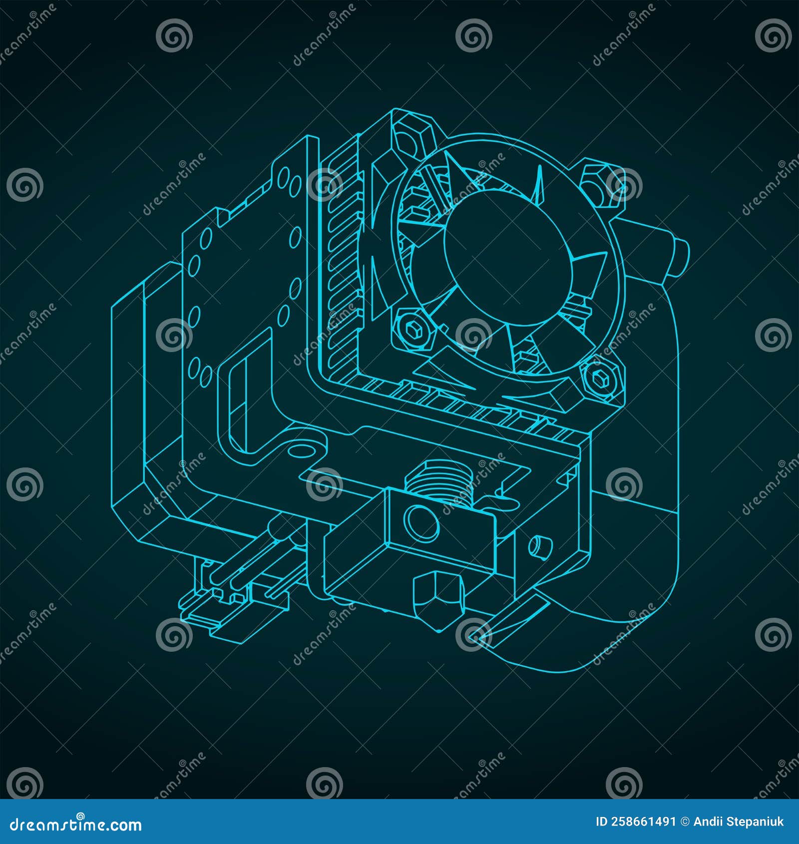 3D Printer Extruder Vector Product Development Concept Linear Icon ...