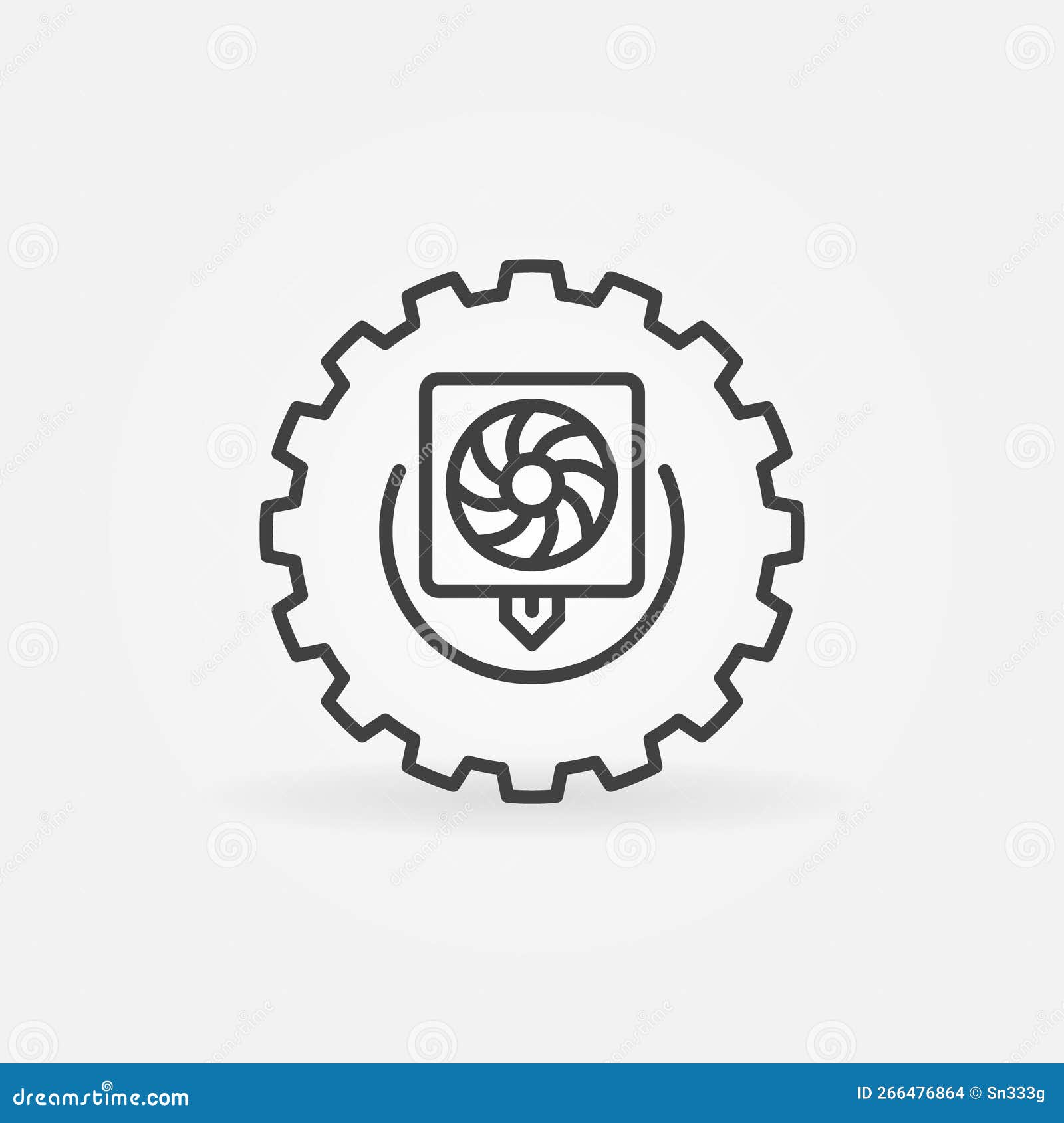 3D Printer Extruder Vector Product Development Concept Linear Icon ...