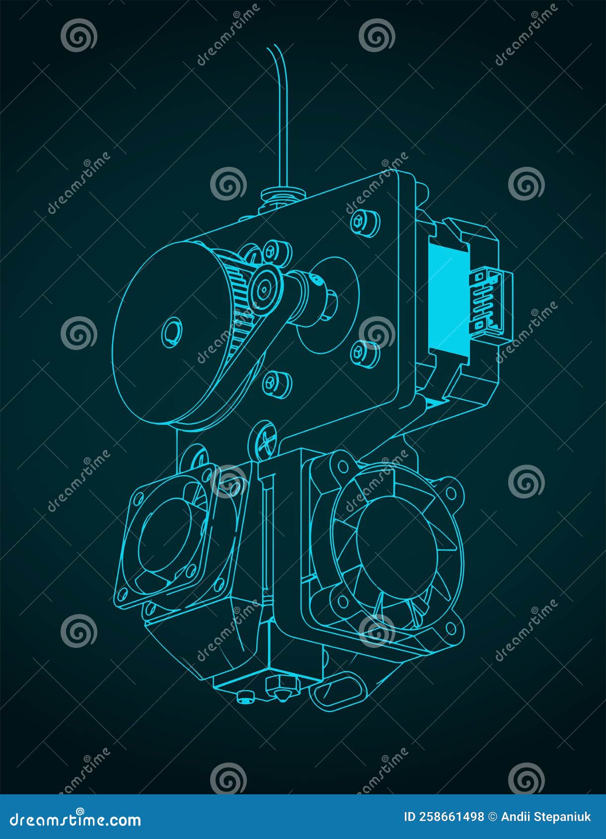3D Printer Extruder Vector Product Development Concept Linear Icon ...