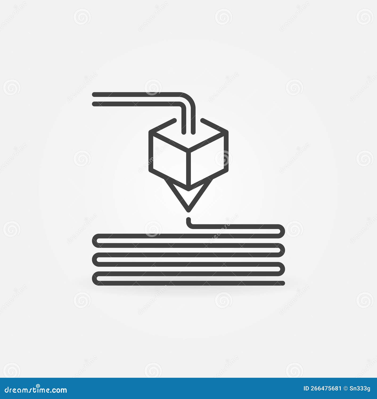 3D Printer Extruder Vector Product Development Concept Linear Icon ...