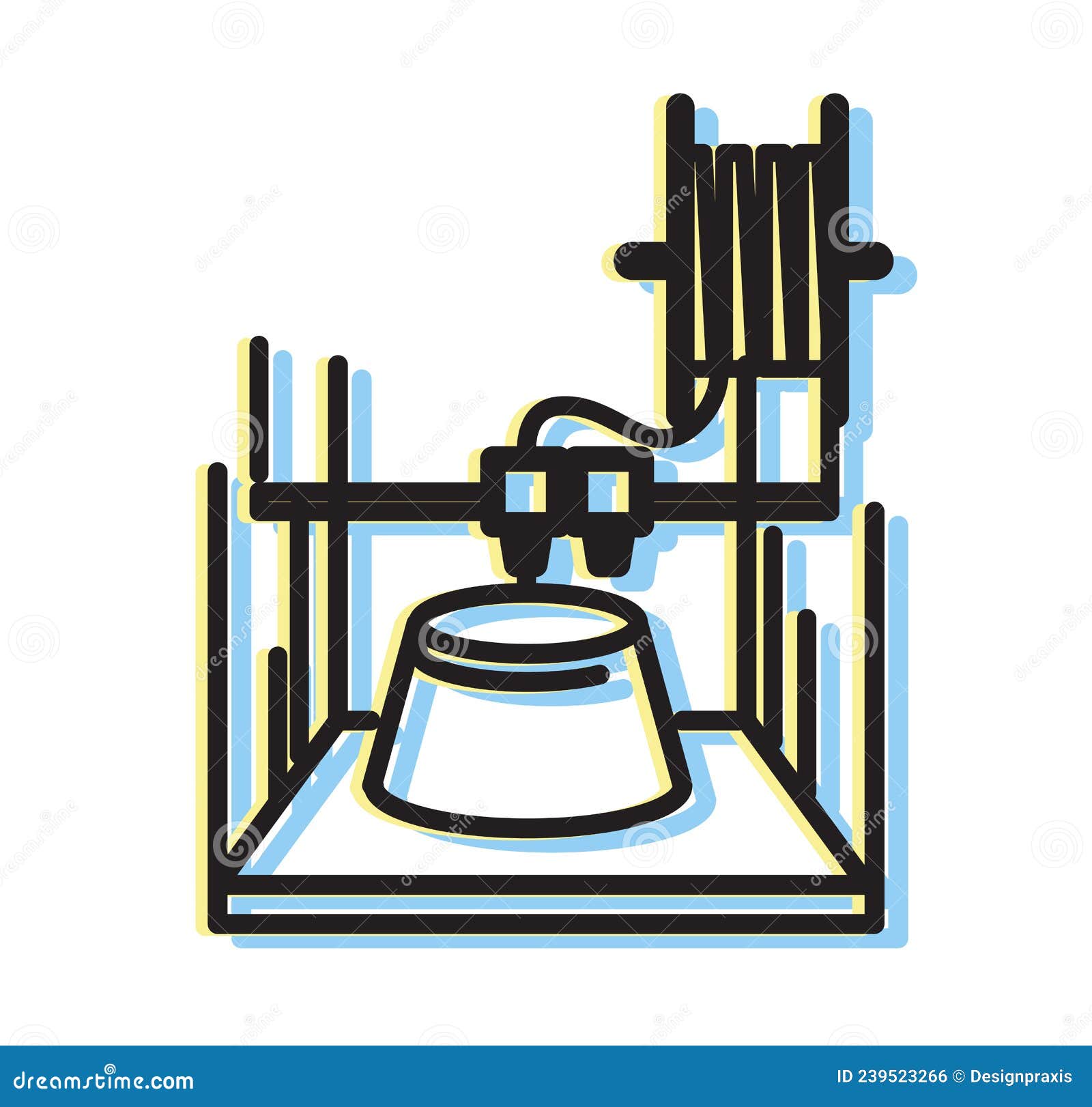 3D Printer - FDM - Icon stock vector. Illustration of topics - 239523266