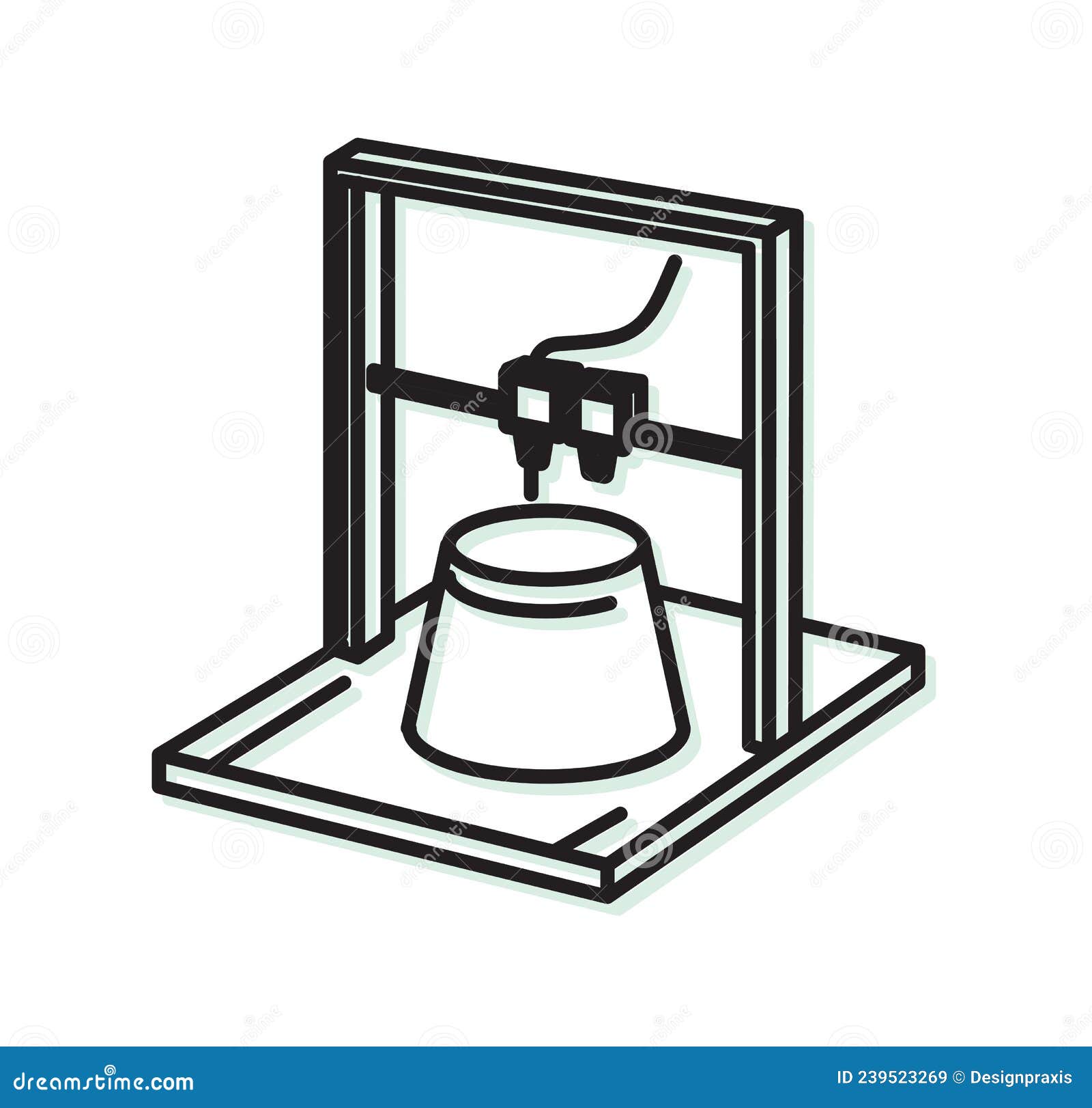 3D Printer - FDM - Icon stock vector. Illustration of flat - 239523269