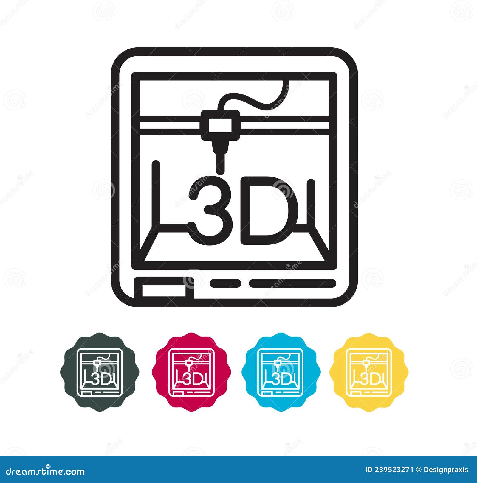 3D Printer - FDM - Icon stock vector. Illustration of modeling - 239523271
