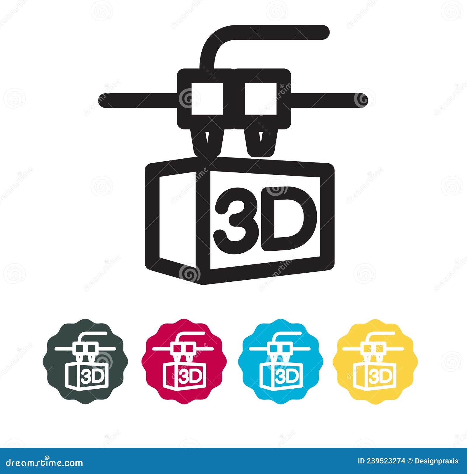 3D Printer - FDM - Icon stock vector. Illustration of production ...