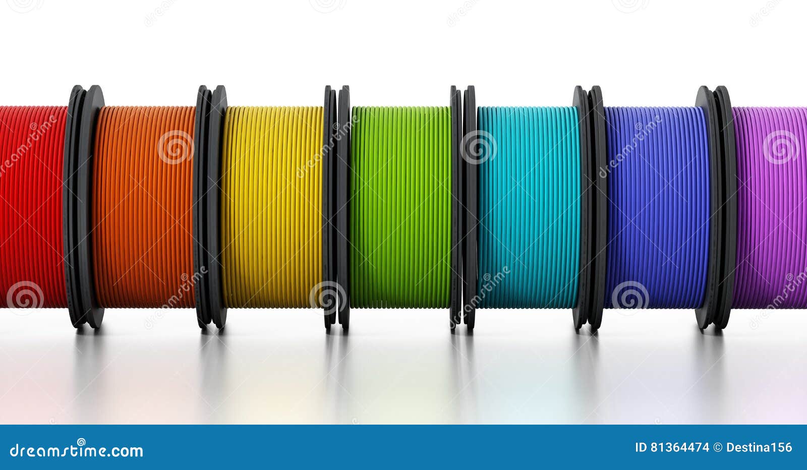 3D Printer Filaments. 3D Illustration. Stock Illustration ...