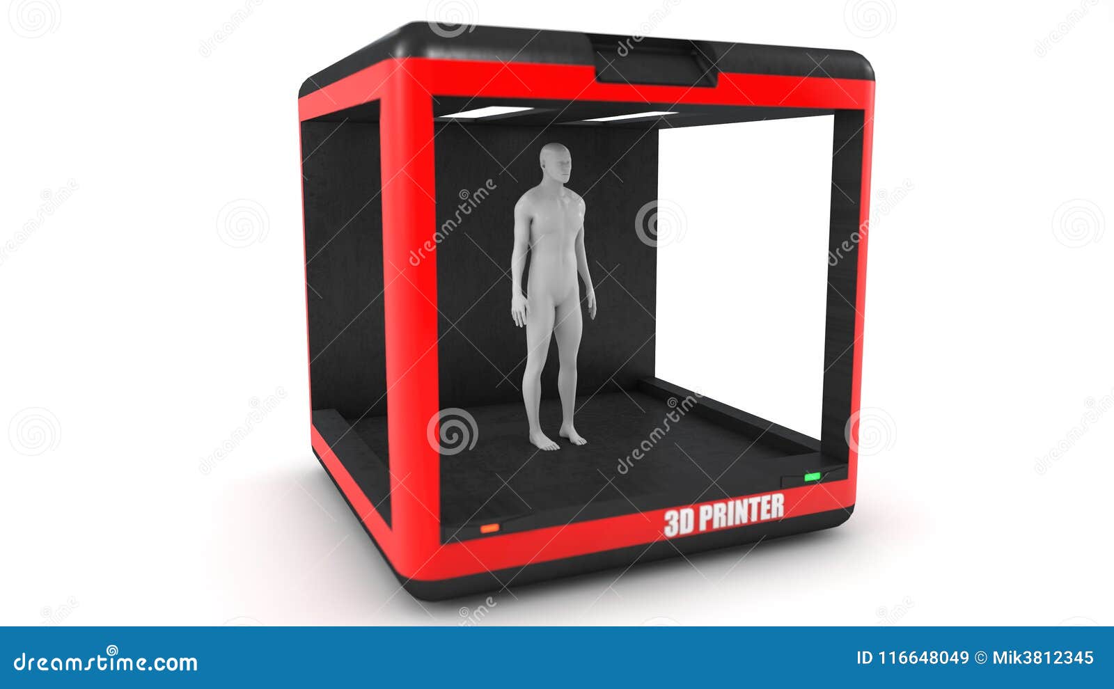 3d printer and human head stock illustration. Illustration of create ...