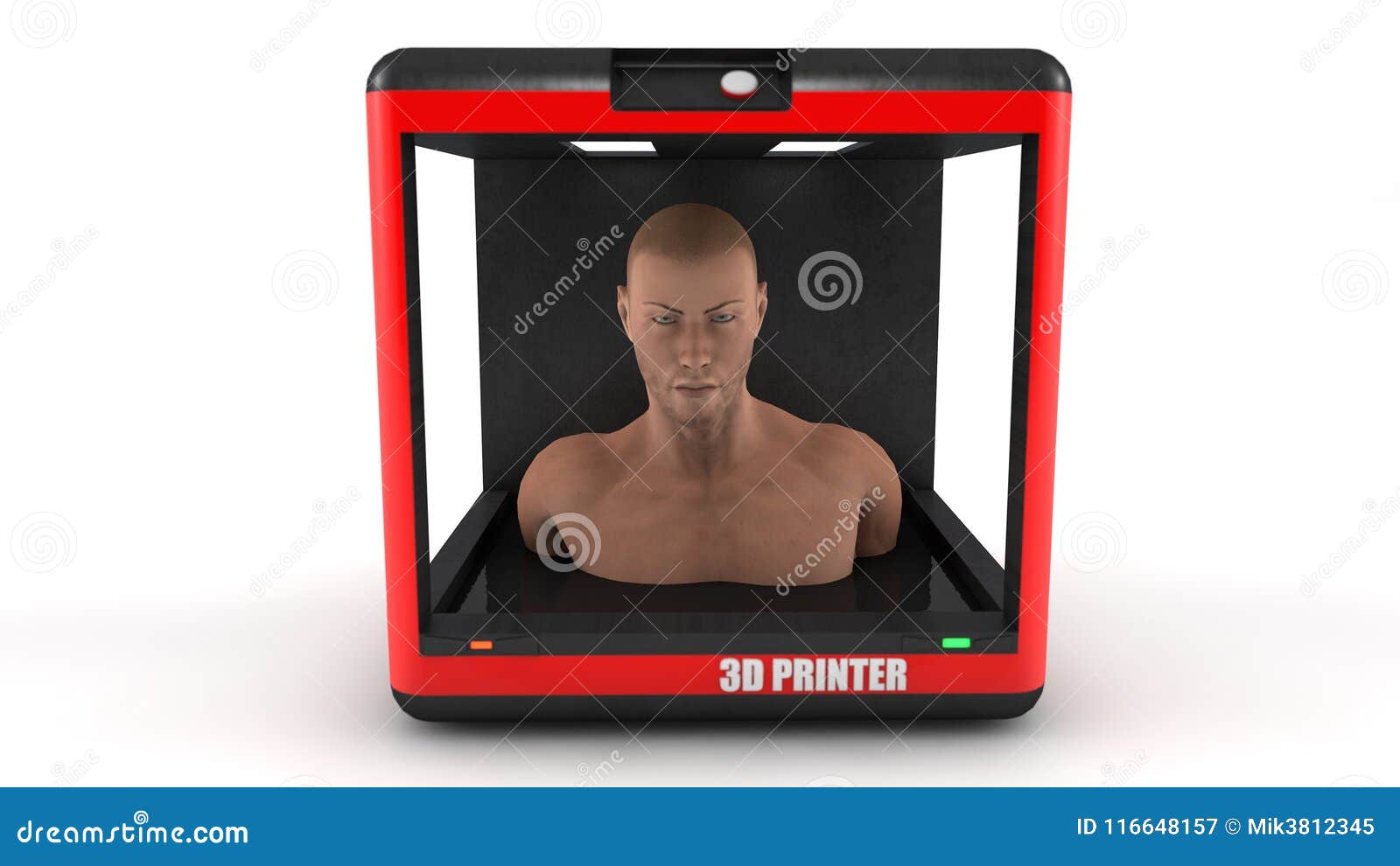 3d printer and human head stock illustration. Illustration of creative ...