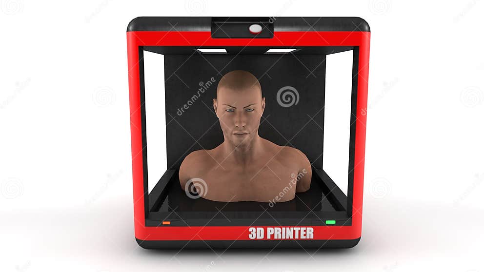 3d printer and human head stock illustration. Illustration of creative ...
