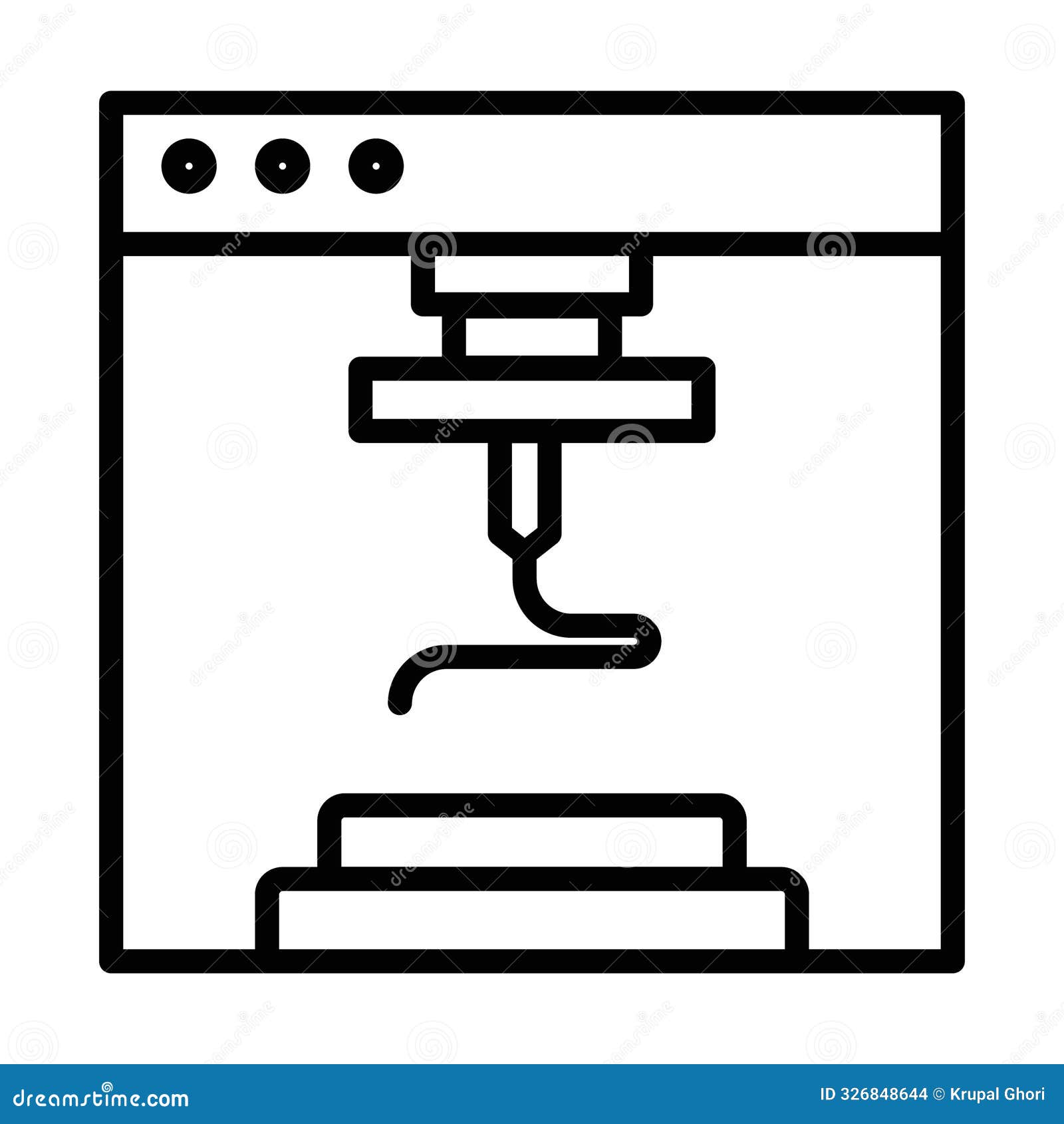3D Printer Icon for Additive Manufacturing, Rapid Prototyping, and ...