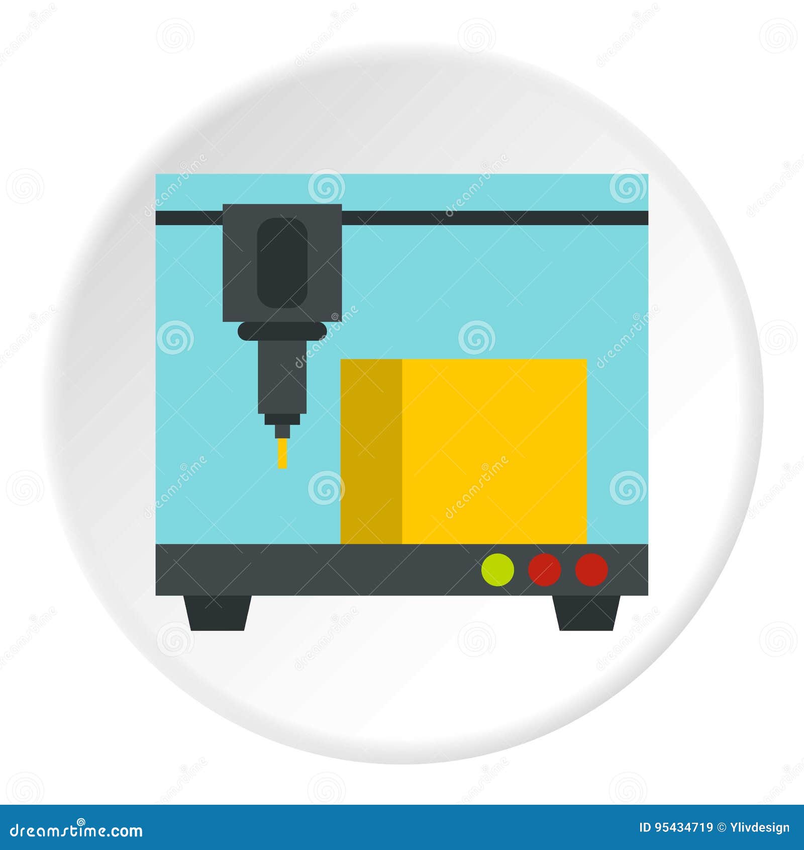 3D printer icon circle stock vector. Illustration of printer - 95434719