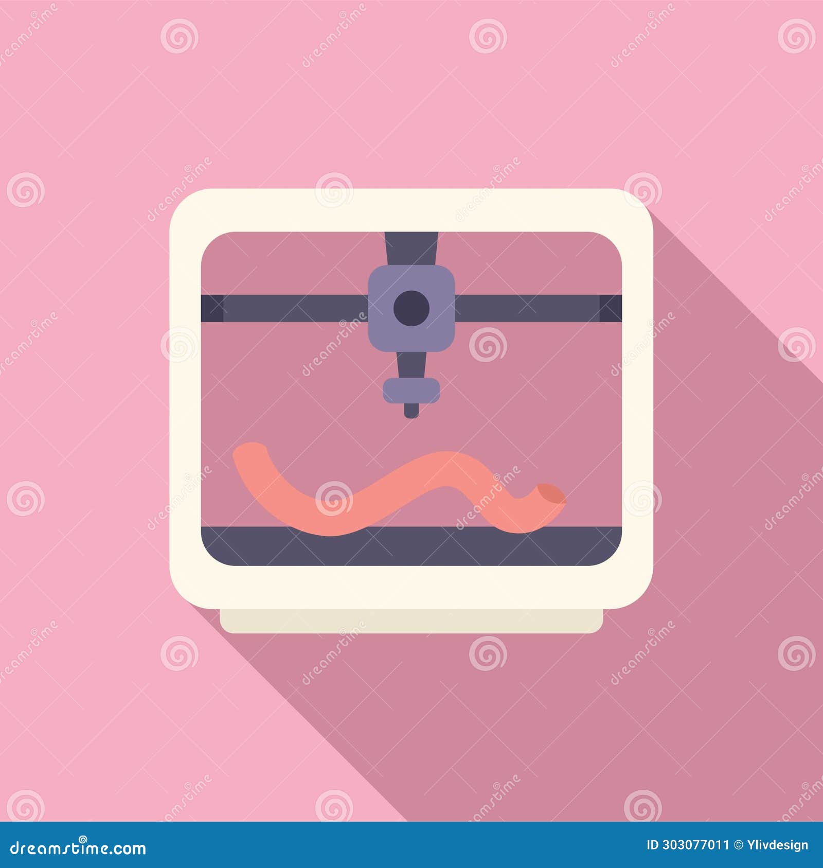 3d Printer Icon Flat Vector. Bioprinting Organ Stock Vector ...