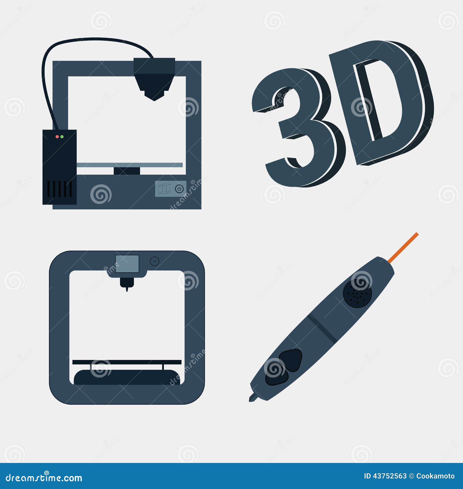 3d Printer Icon with Simple Design. Stock Vector - Illustration of ...
