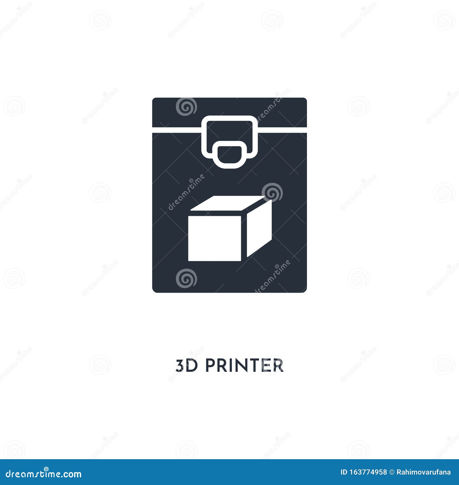 3d Printer Icon. Simple Element Illustration. Isolated Trendy Filled 3d ...
